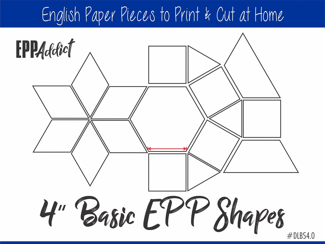 4 Printable Basic Shapes for English Paper Piecing EPP - Etsy