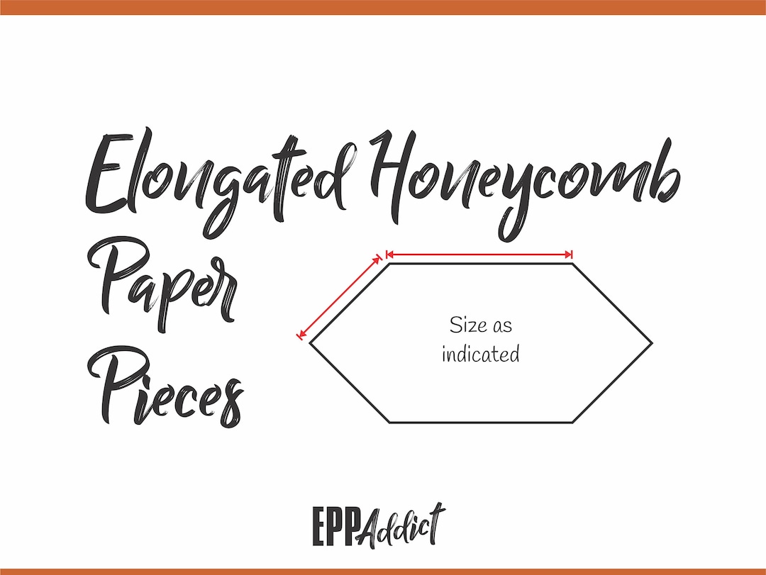 Elongated Honeycomb English Paper Pieces for English Paper Piecing ...