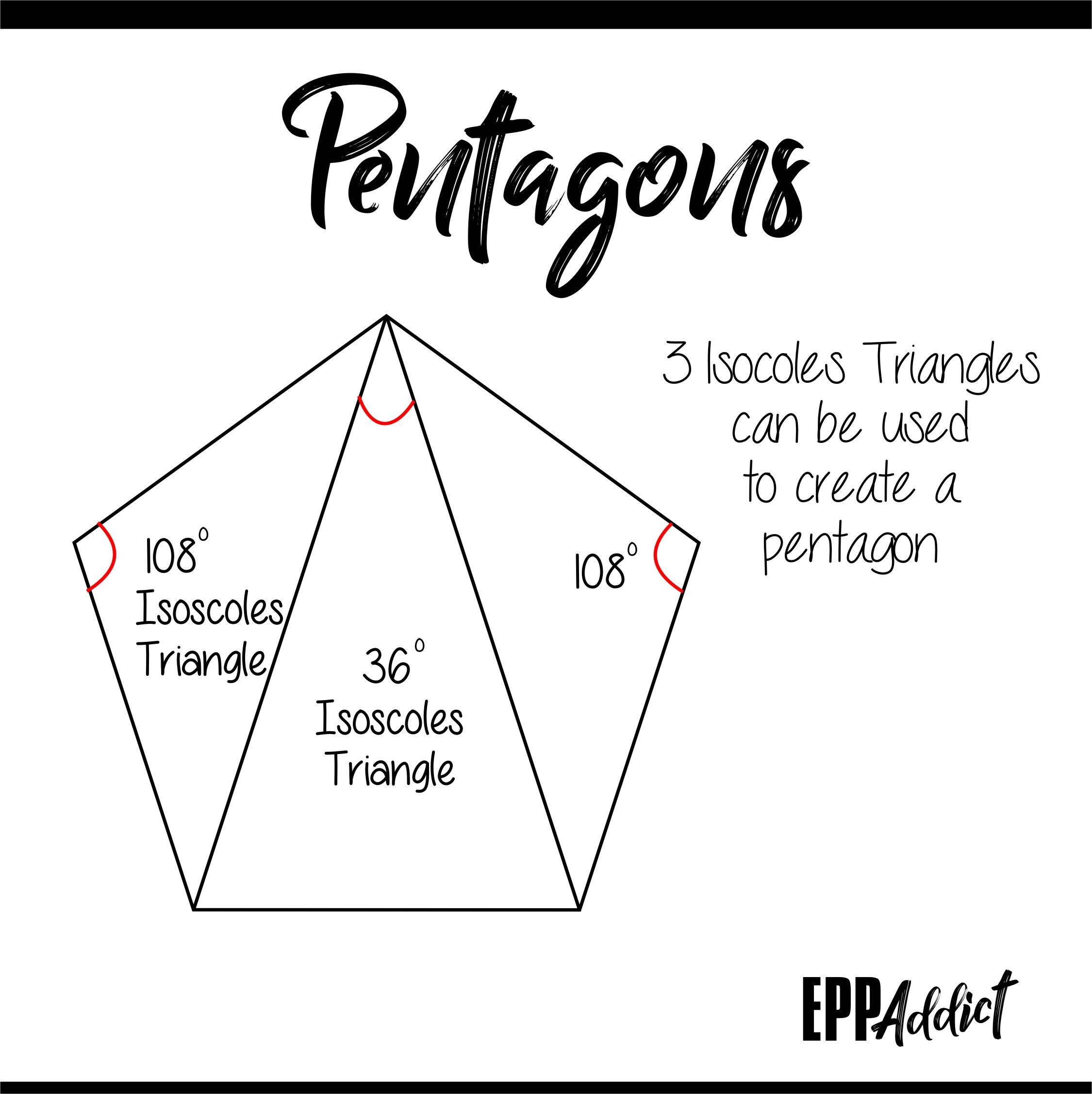 1" Print at Home Pentagon Based Shapes for English Paper Piecing | EPP ...