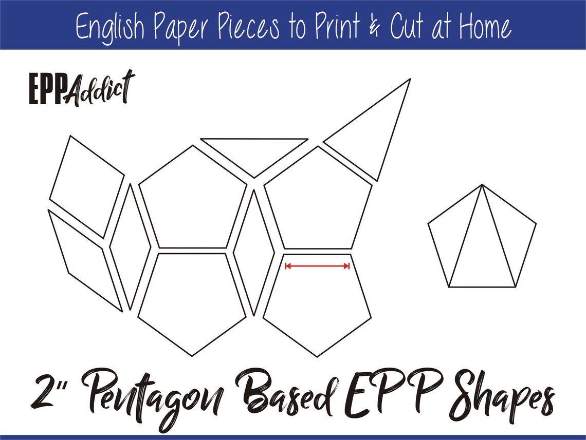 2 Print at Home Pentagon Based Shapes for English Paper | Etsy