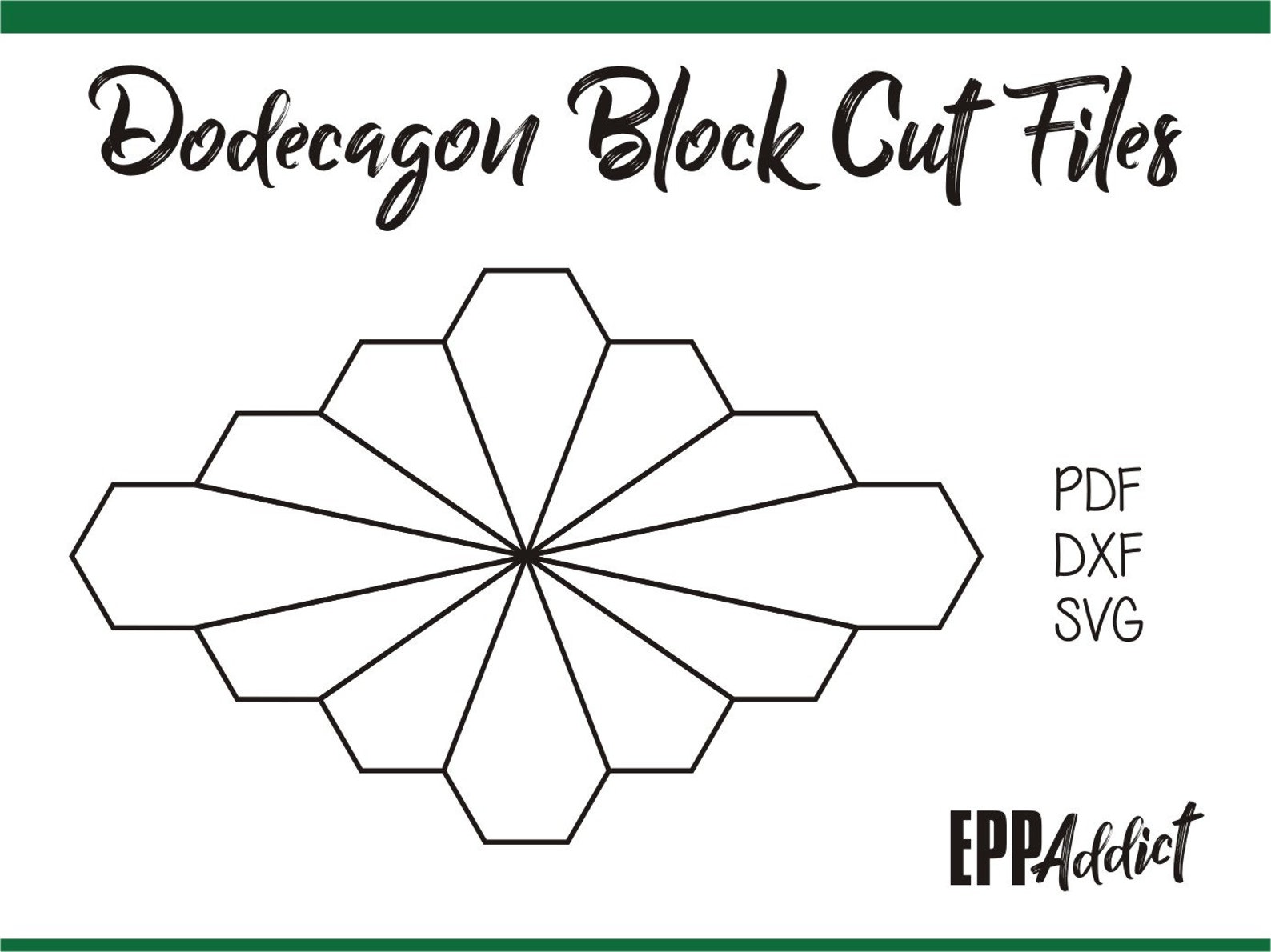 Dodecagon Block Cut Files for English Paper Piecing SVG | Etsy