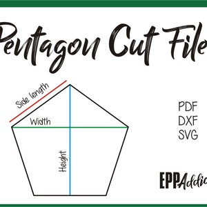 Pentagon Cut Files for English Paper Piecing SVG DXF Cricut Silhouette ...