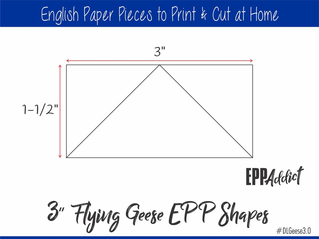 3" Flying Geese Printable English Paper Pieces | EPP | Dowloadable ...