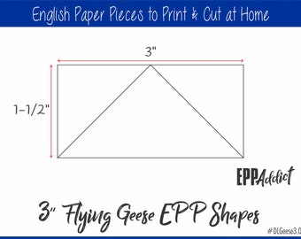 4 Flying Geese Printable English Paper Pieces EPP | Etsy