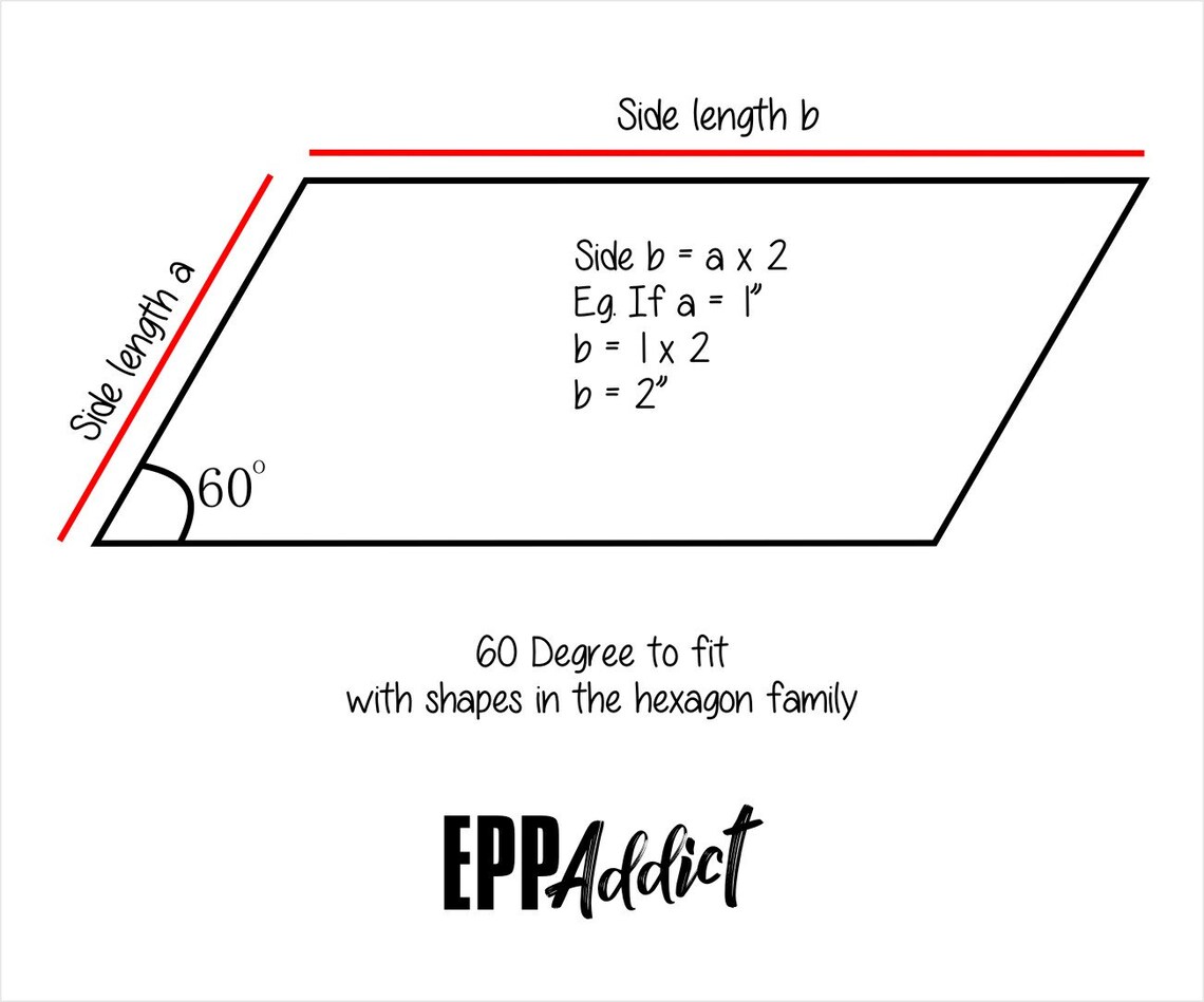 1:2 Ratio 60 Degree Parallelogram Cut Files for English Paper - Etsy