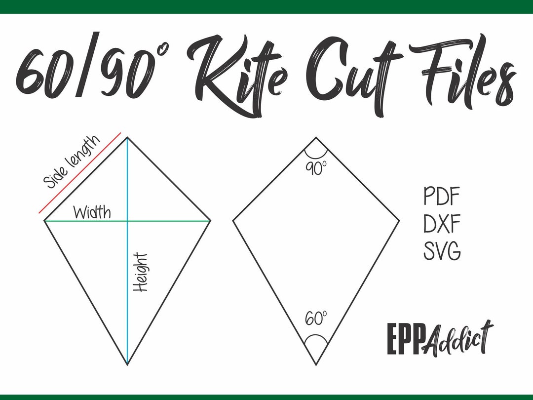 60/90 Degree Kite Cut Files for English Paper Piecing | SVG | DXF ...