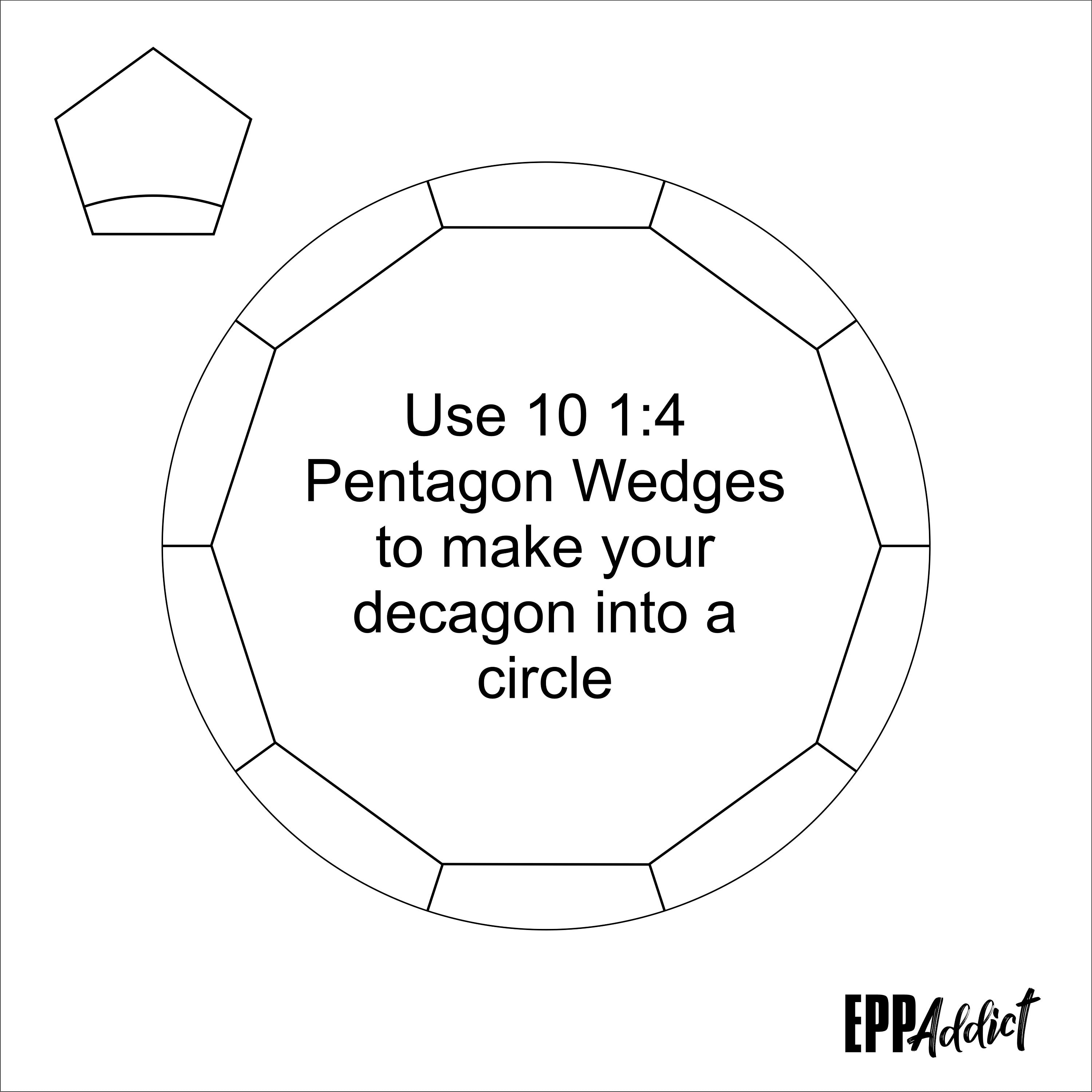 Pentagon 1:4 Wedge Cut Files for English Paper Piecing | SVG | DXF ...