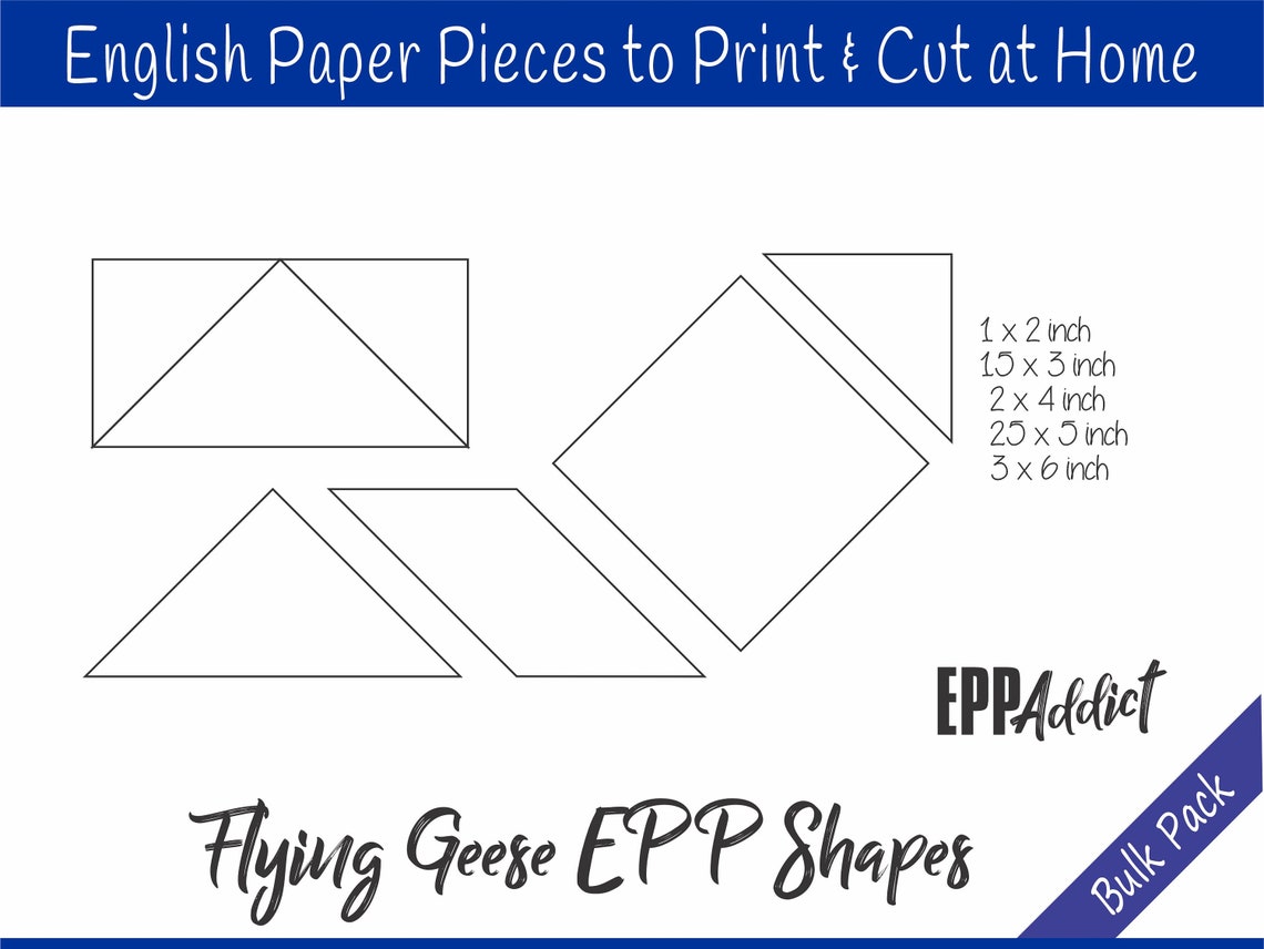2 3 4 5 & 6 Flying Geese Printable English Paper - Etsy Australia