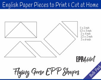 4 Flying Geese Printable English Paper Pieces EPP | Etsy