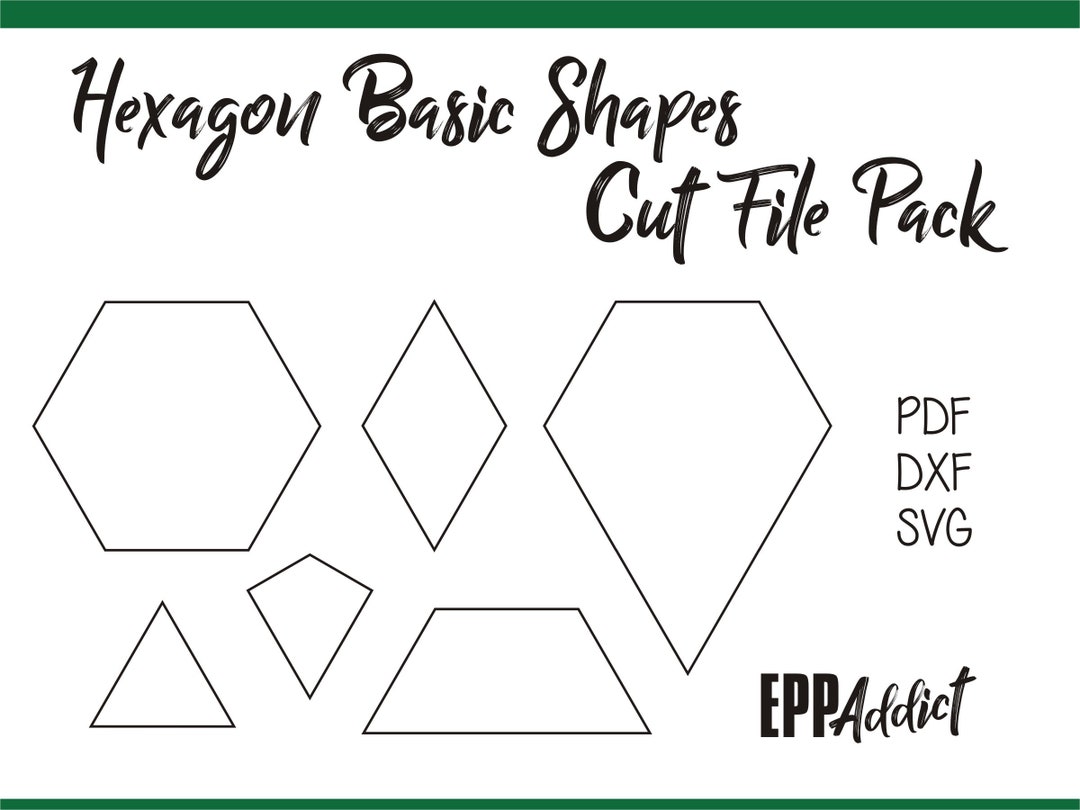 Hexagon Based Shape Cut File Pack for English Paper Piecing | SVG | DXF ...