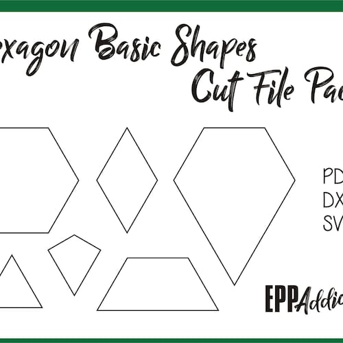 Hexagon Based Shape Cut File Pack for English Paper Piecing - Etsy