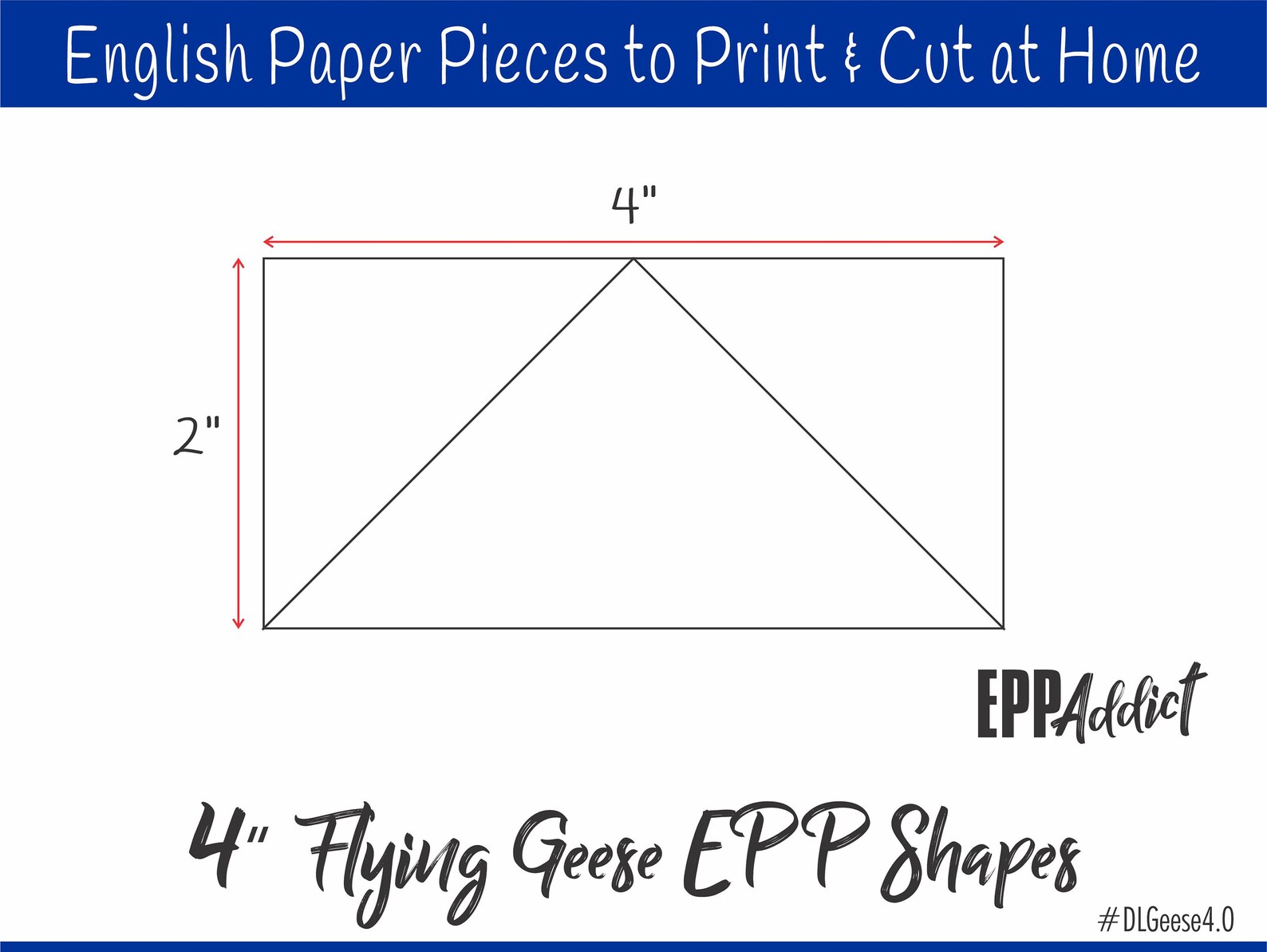 4" Flying Geese Printable English Paper Pieces | EPP | Dowloadable ...
