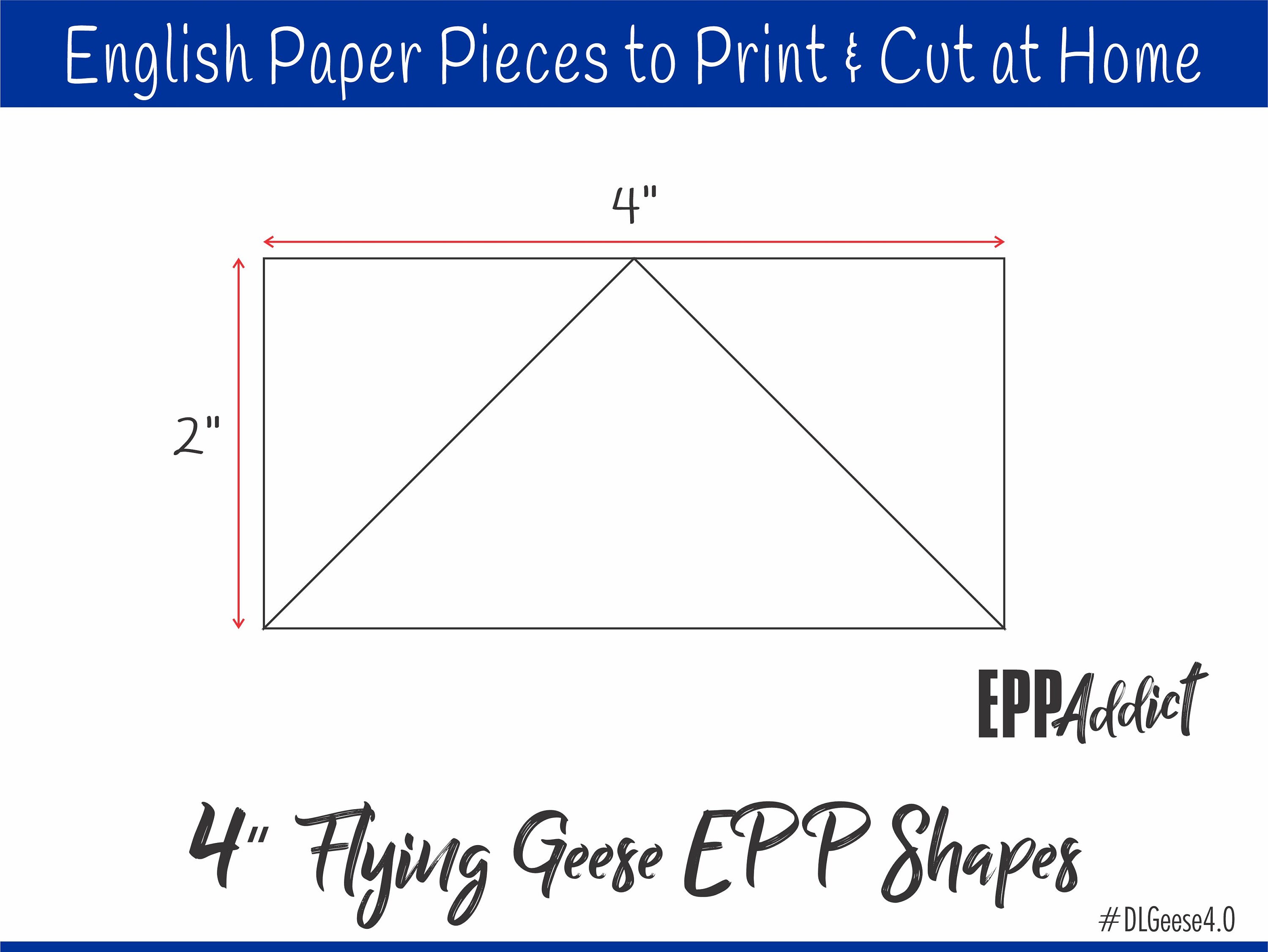 4" Flying Geese Printable English Paper Pieces | EPP | Dowloadable ...
