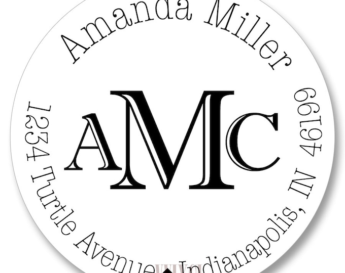 Custom Monogram Envelope Seal Clear Monogram Sticker - Etsy