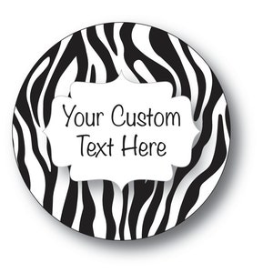 Custom Zebra Stickers - Zebra Labels - Safari-themed Sticker - Text and ...