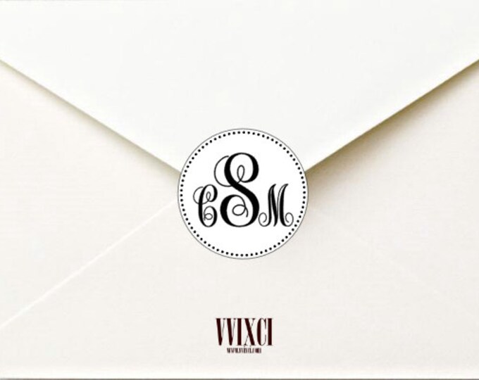 Custom Monogram Envelope Seal Clear Monogram Sticker - Etsy