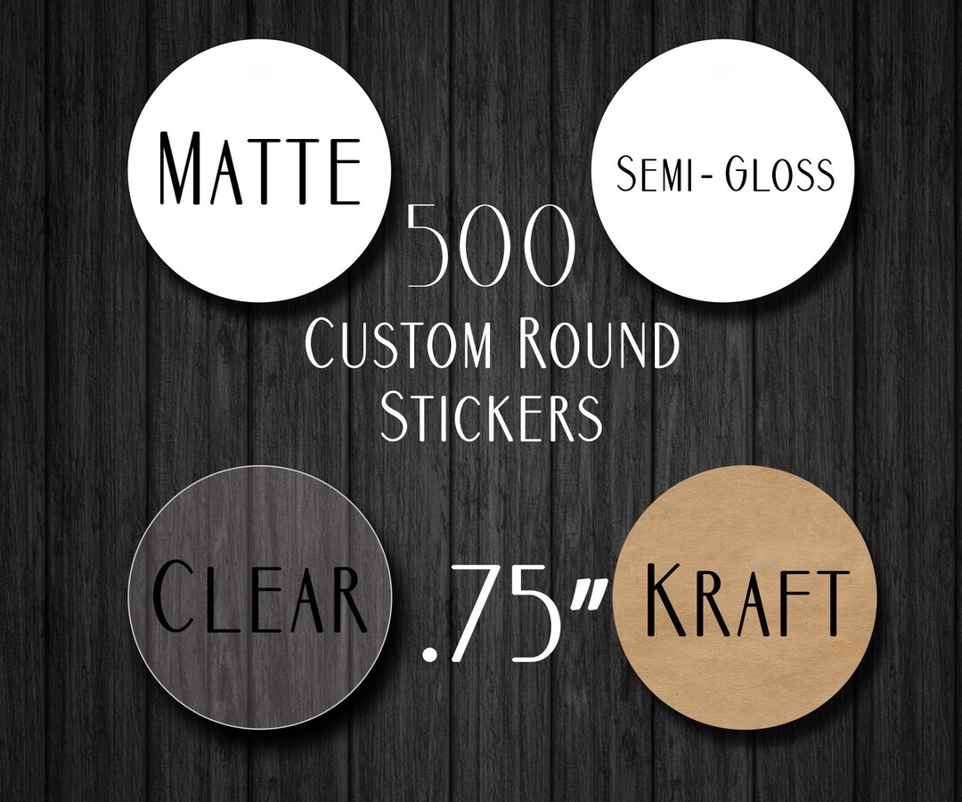 500 .75" Custom Stickers - Square Labels - Custom Clear Gloss Sticker ...
