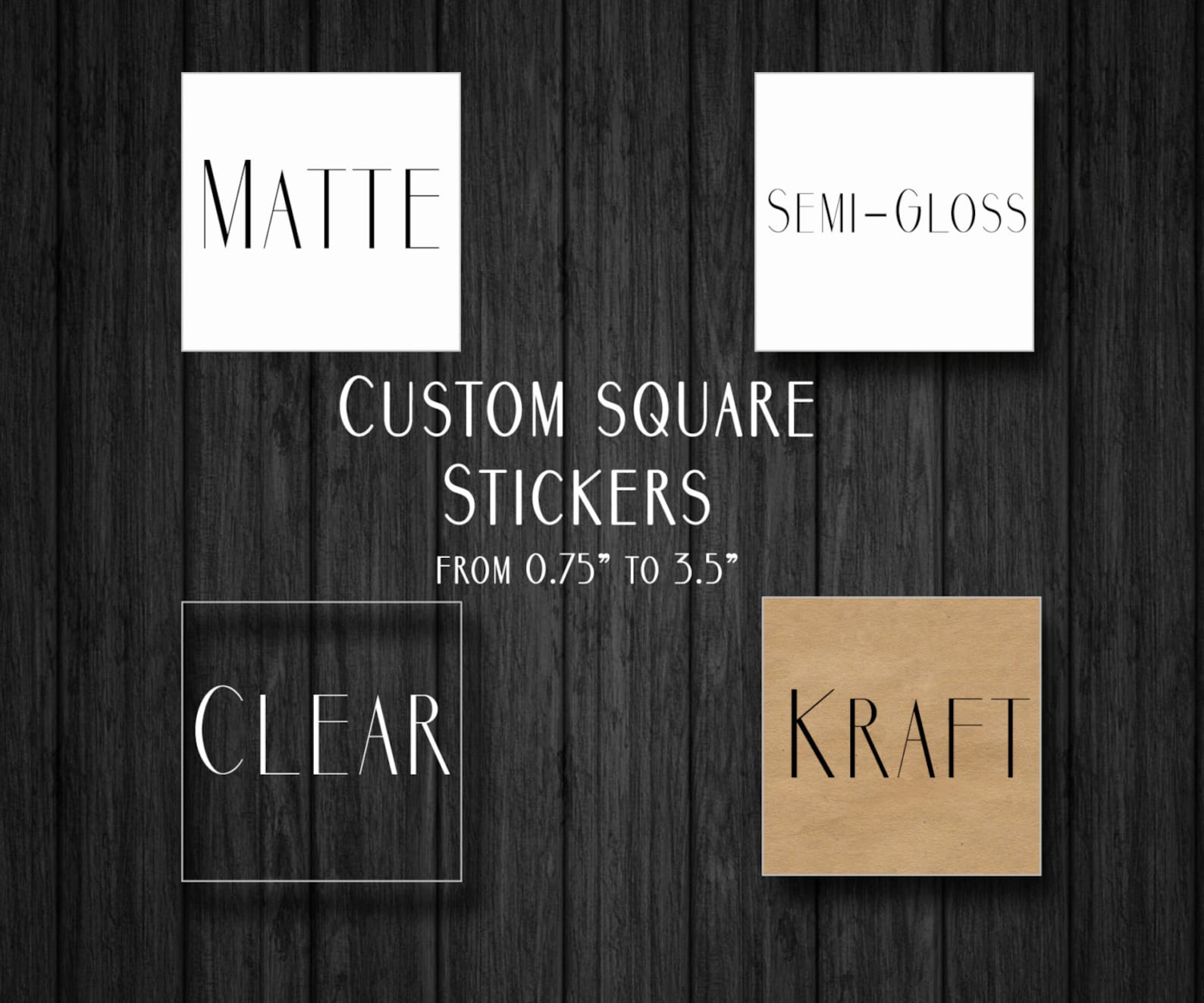 Custom Square Stickers Square Labels Custom Clear Stickers - Etsy