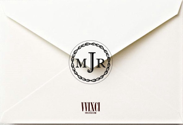Custom Monogram Envelope Seal Clear Monogram Sticker - Etsy