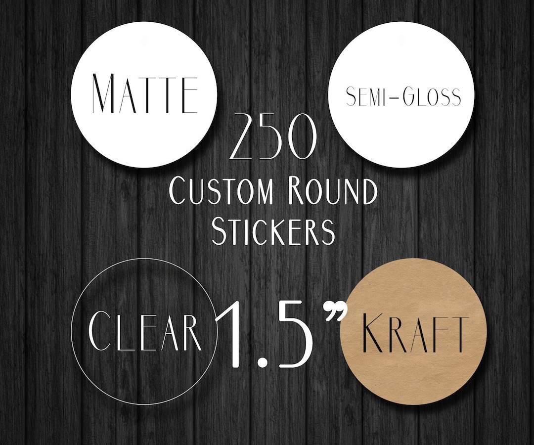 250 1.5" Custom Stickers - Square Labels - Custom Clear Gloss Sticker ...
