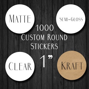 1000 1" Custom Round Stickers - Custom Clear Gloss Sticker - Custom ...