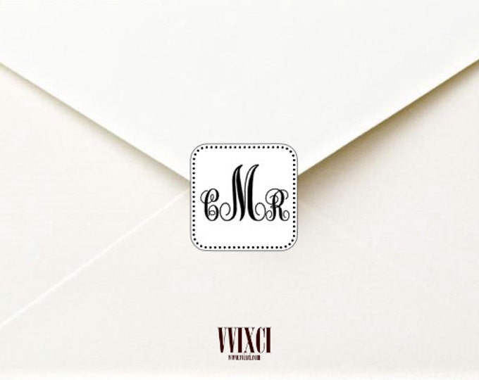 Custom Monogram Envelope Seal Clear Monogram Sticker - Etsy