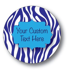 Custom Zebra Stickers - Zebra Labels - Safari-themed Sticker - Text and ...