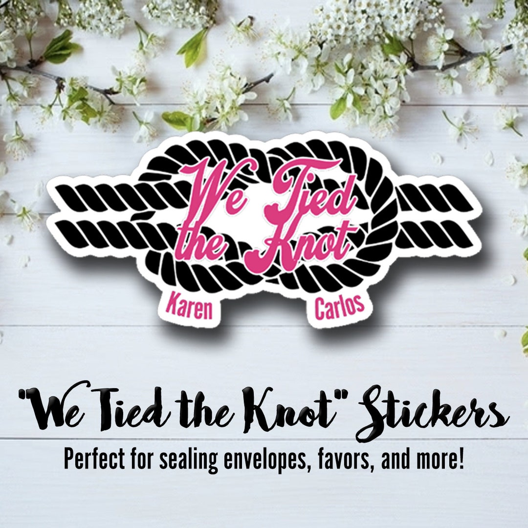 Tied the Knot • Custom Wedding Stickers • Custom Round Stickers ...