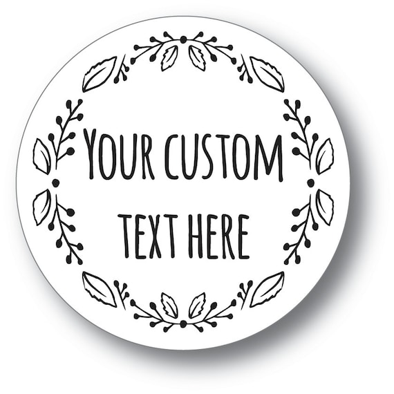 Custom Round Sticker With Floral Border Custom Sticker - Etsy