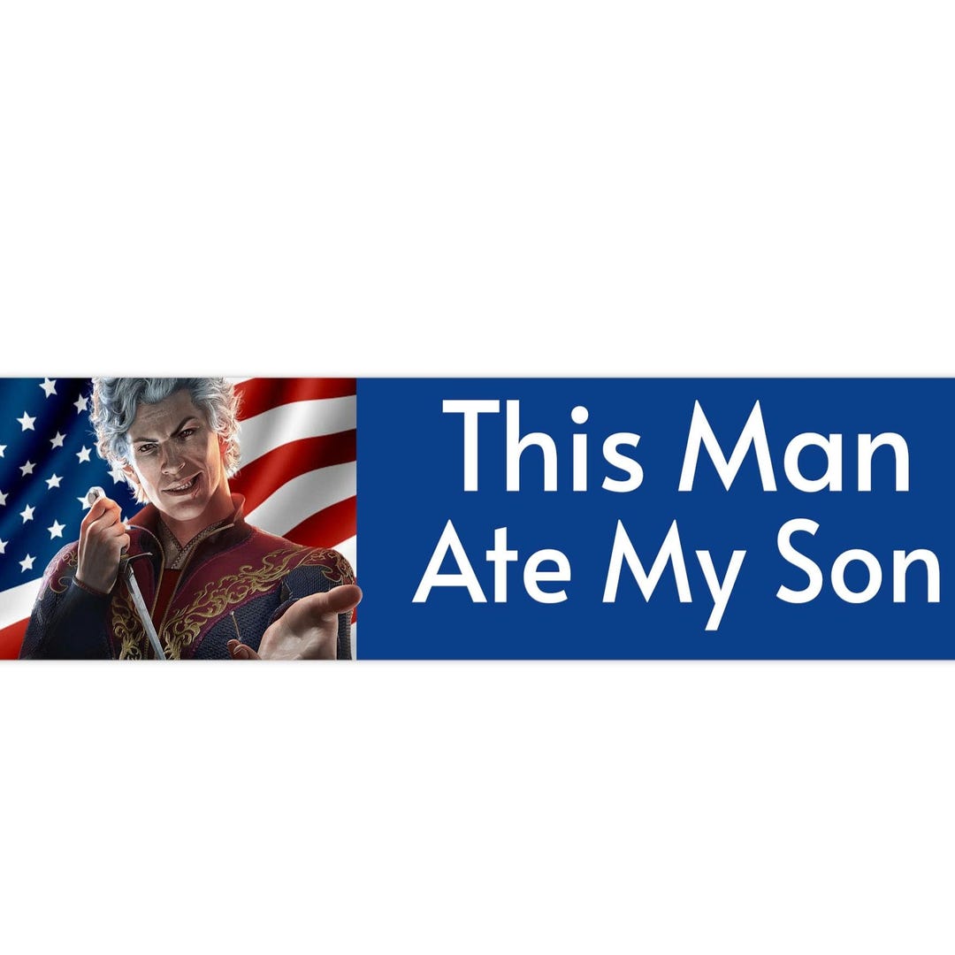 Astarion This Man Ate My Son - Bumper Stickers - Etsy