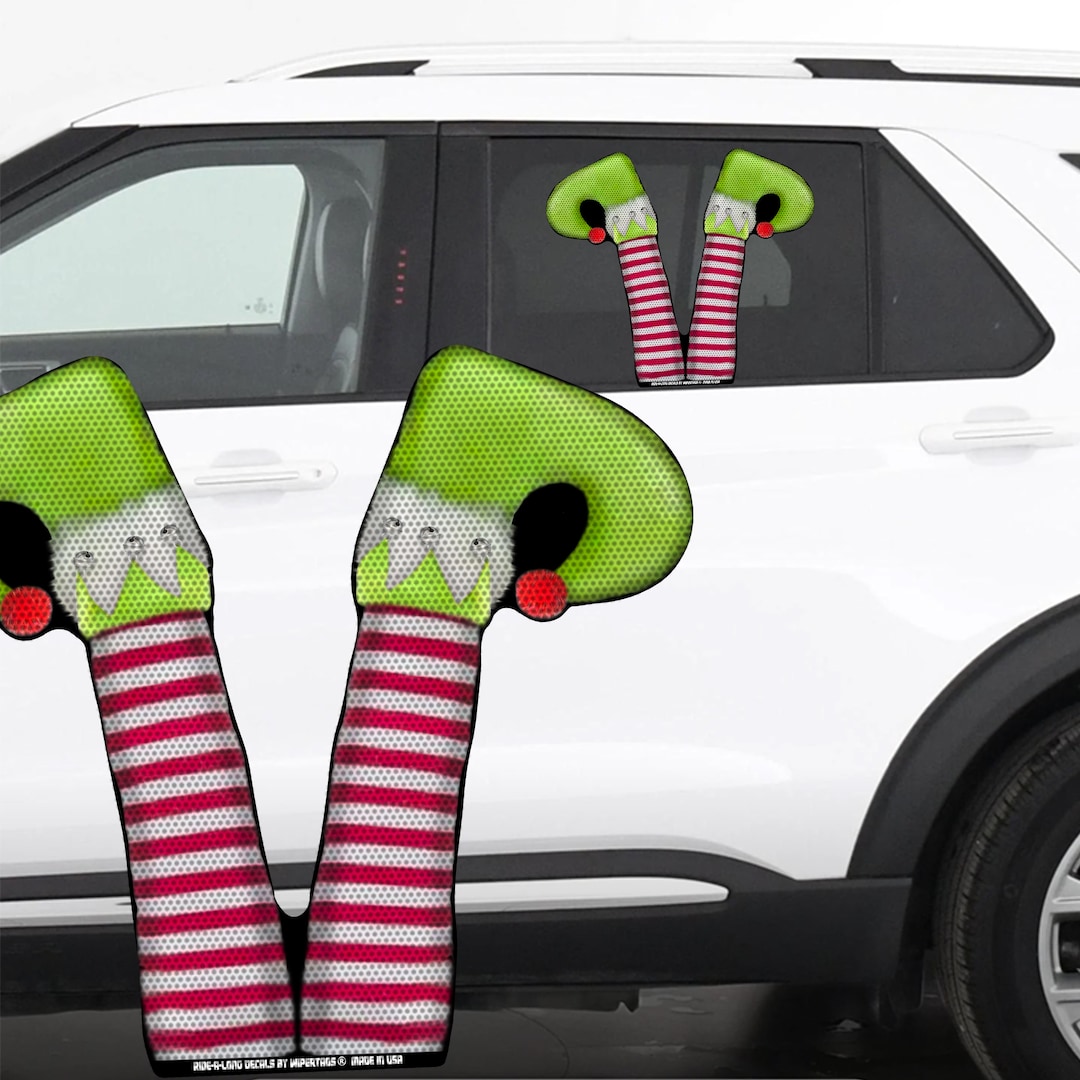 RIDE A LONG Elf Legs Perforated See Thru Window Decal (not for Rear ...