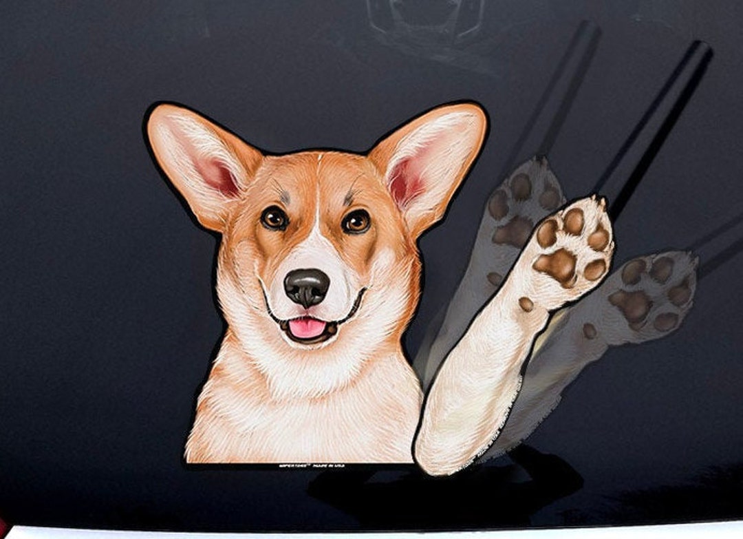 Corgi Charlie Waving Dog Wipertags - Etsy
