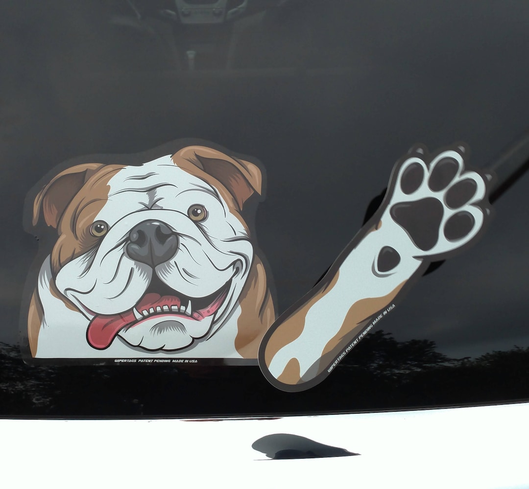 Otis the Bulldog Waving Dog Wiperwags Attach to Rear Vehicle Wipers - Etsy
