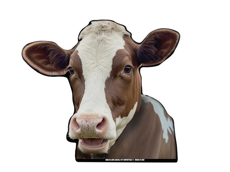RIDE A LONG Moo Cow Perforated Laminated Car Semi Transparent Decal for ...
