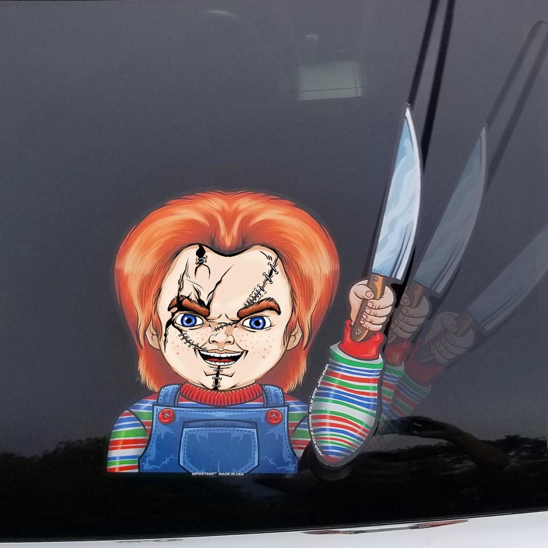 Killer Doll With Knife Wipertag With Decal and Arm Attach to Rear Wiper ...