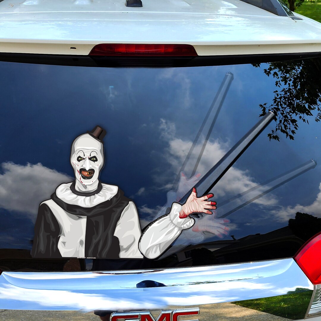 Terrifying Clown Killer Wipertag Decal and Arm Attaches to Rear Wiper ...