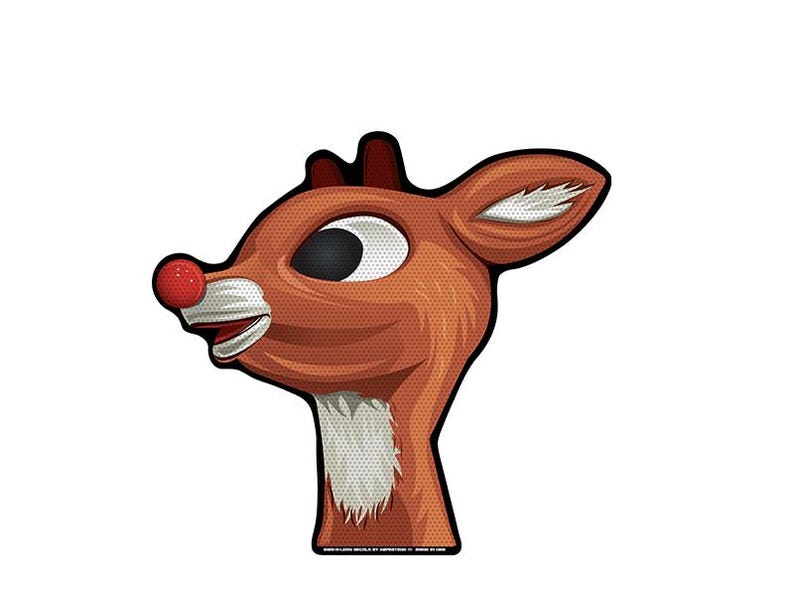 RIDE A LONG Red Nosed Reindeer Perforated Laminated Car Semi ...