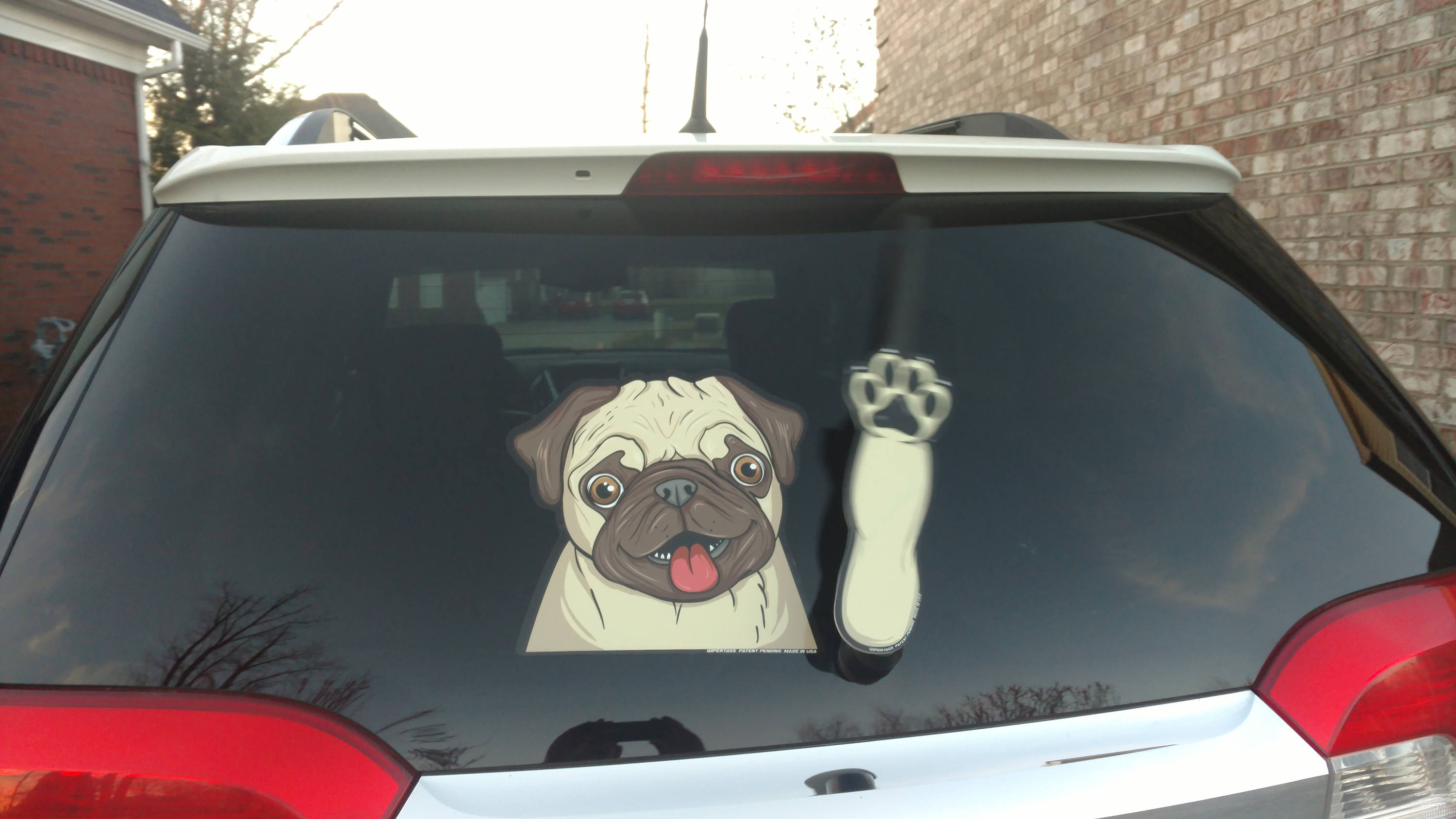 Pugly Pug Dog Waving Wiperwags Attach to Rear Vehicle Wipers - Etsy