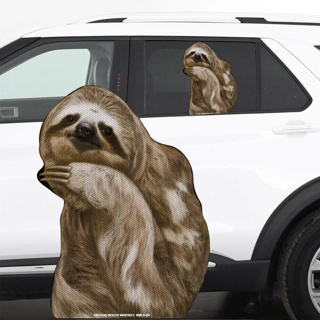 RIDE A LONG Sloth Perforated Laminated Car Window Semi Transparent ...