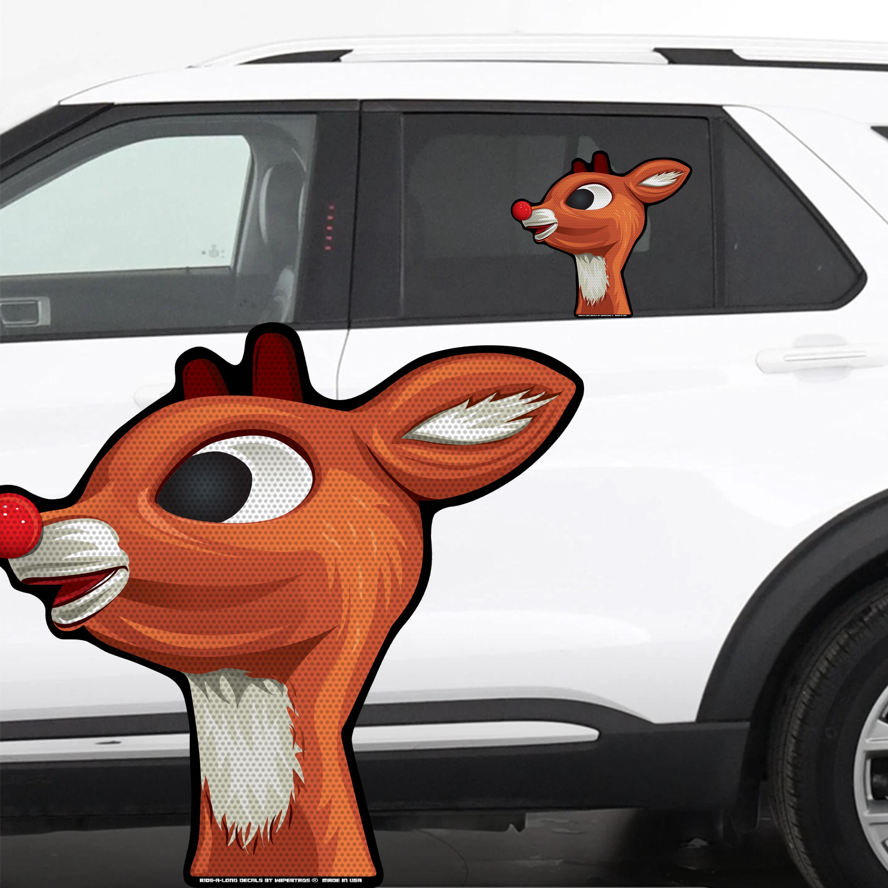 RIDE A LONG Red Nosed Reindeer Perforated Laminated Car Semi ...