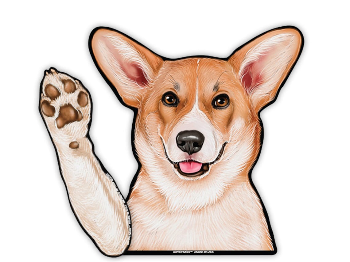 Corgi Charlie Waving Dog WiperTags | Etsy