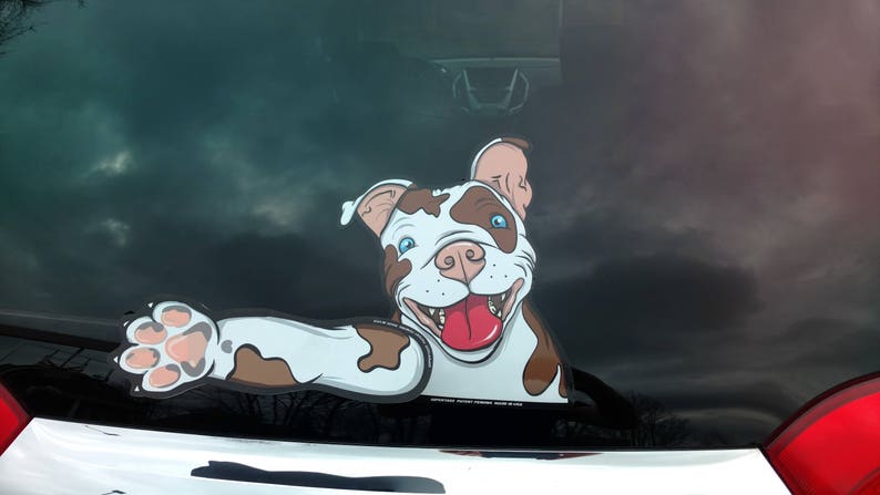 Daisy Rescue Pitbull Waving Dog Wiperwags Attach to Rear - Etsy