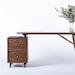 Mid Century Modern Desk Solid Wood Writing Desk With Storage - Etsy
