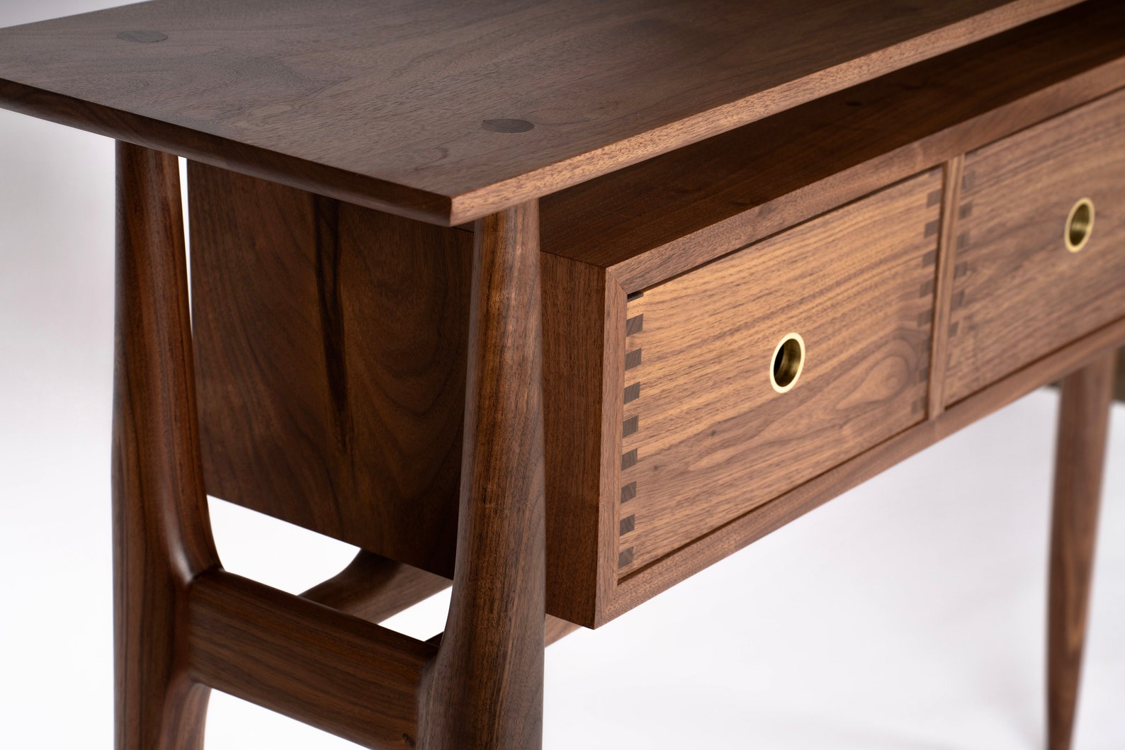 Mid Century Modern Walnut Entry Table: Handmade Hallway Foyer Table - Etsy
