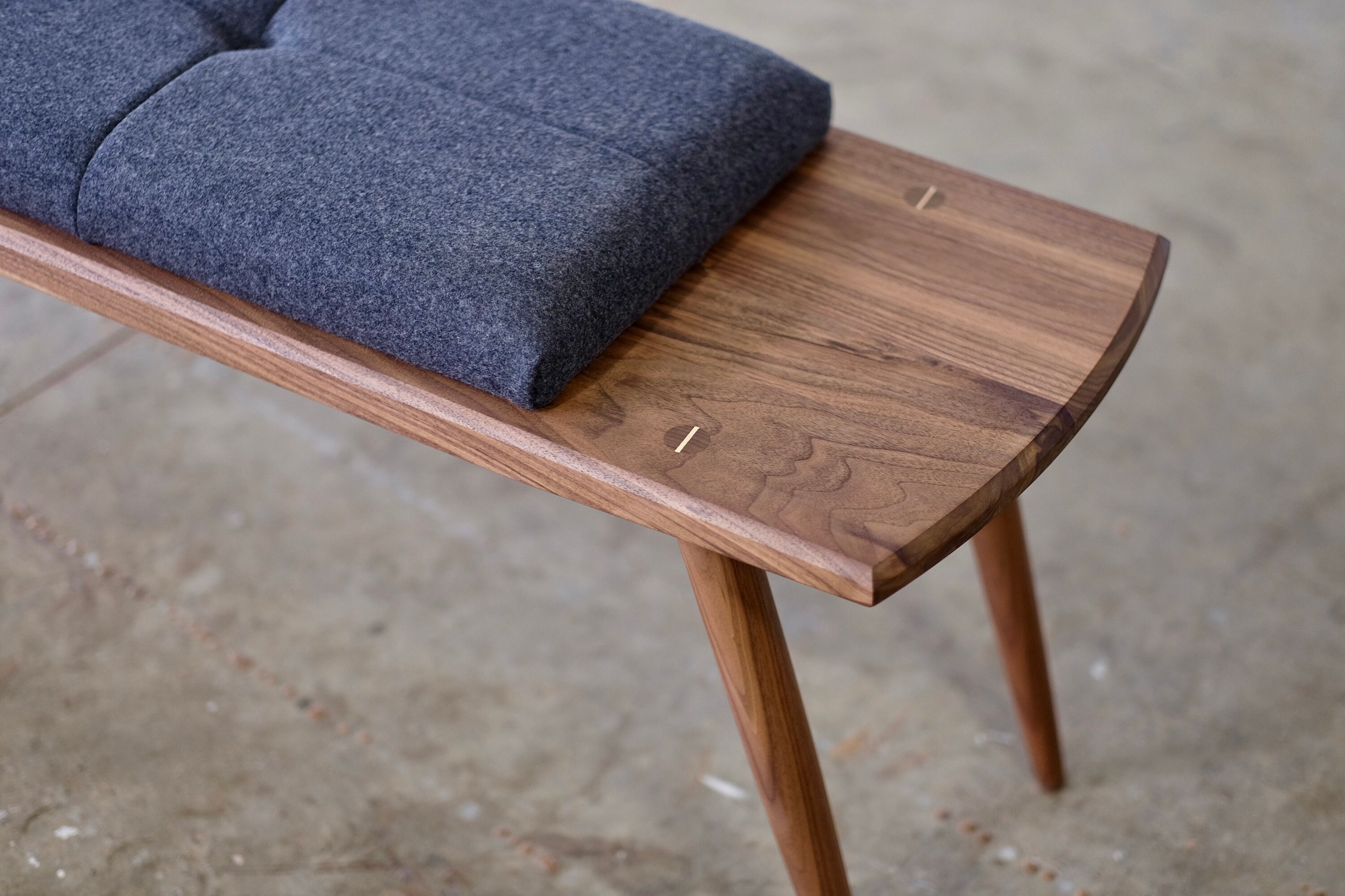 Mid Century Modern Bench Upholstered Entryway Bench Wooden - Etsy