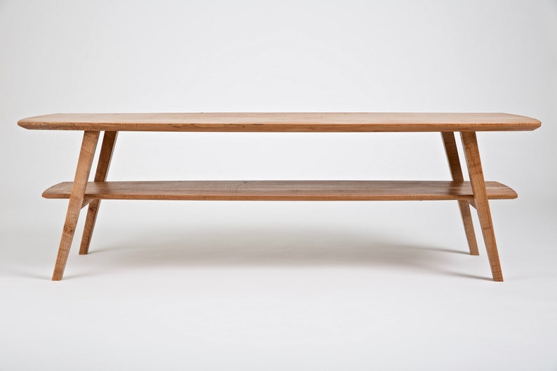Maple Coffee Table Sleek Mid Century Modern Wood Coffee - Etsy