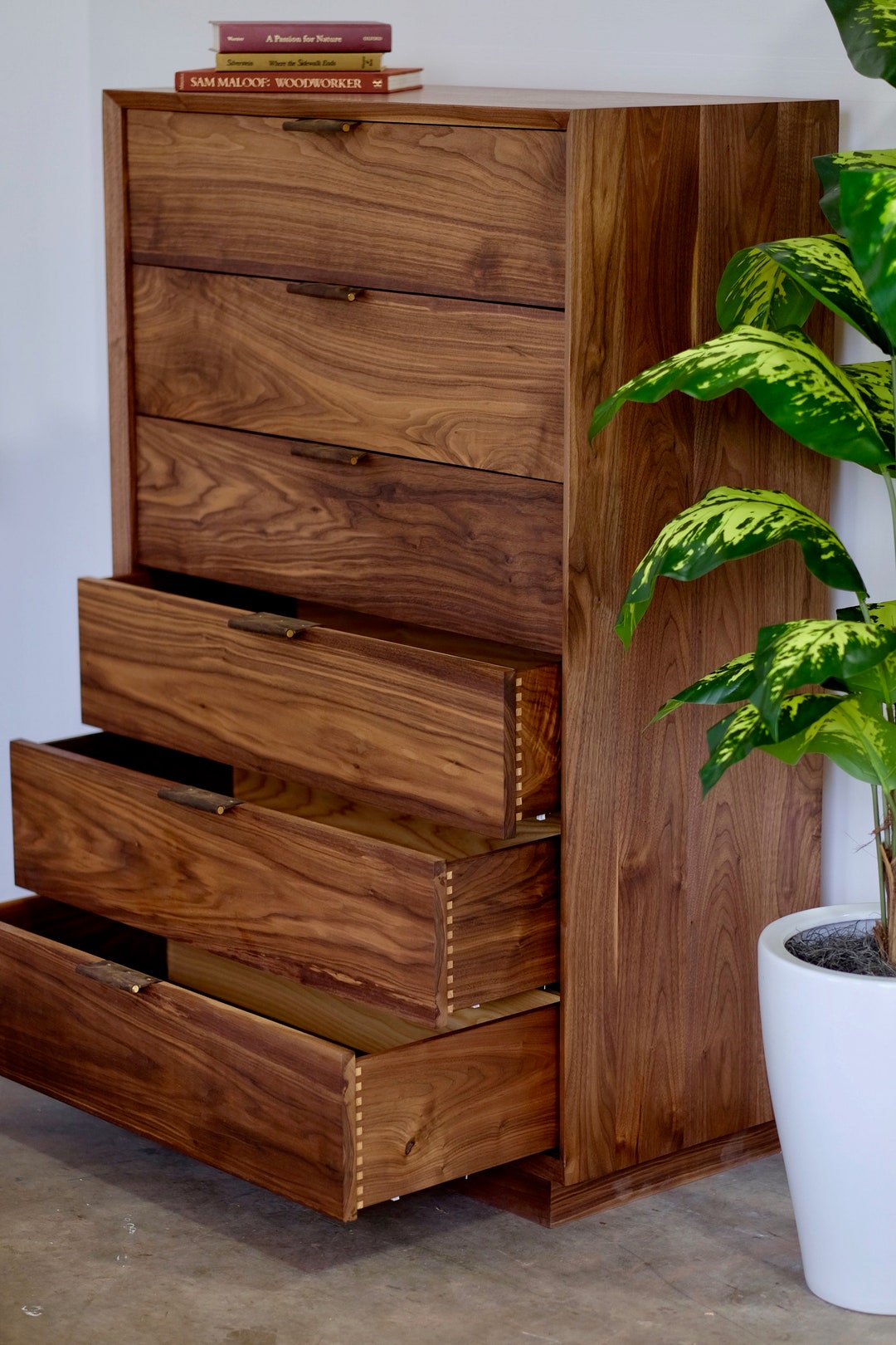 Modern Walnut Dresser - Etsy