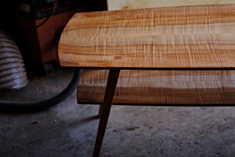 Maple Coffee Table Sleek Mid Century Modern Wood Coffee - Etsy