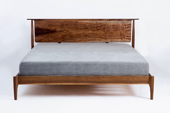 Danish Design Solid Hardwood Bed Minimalist Wood Bed Frame Mid Century Bed Mid Century Modern Bedroom Furniture Bed No. 5 Etsy