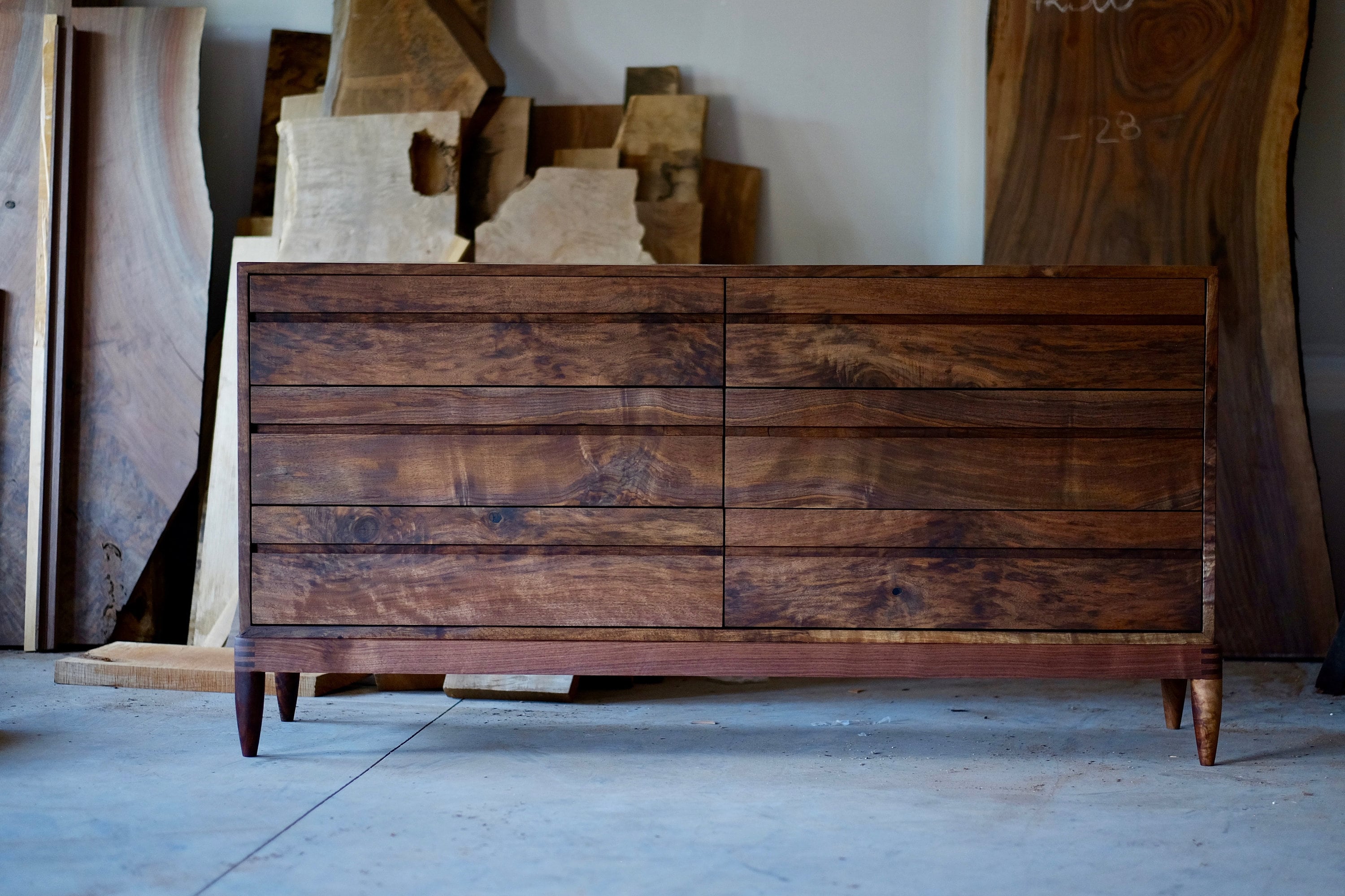 Handcrafted Solid Walnut Dresser Mid Century Modern Dresser | Etsy